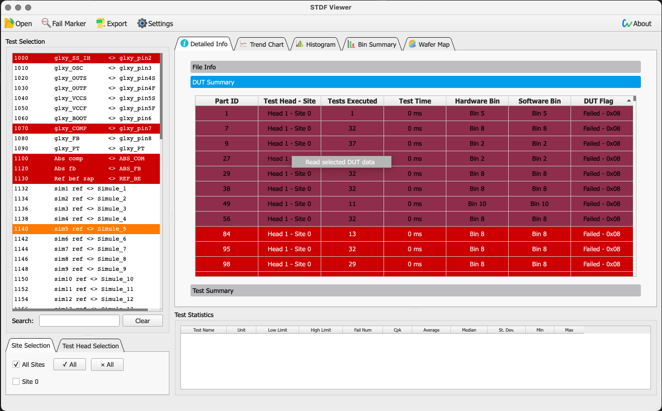 A free GUI tool to visualize STDF (semiconductor Standard Test Data ...